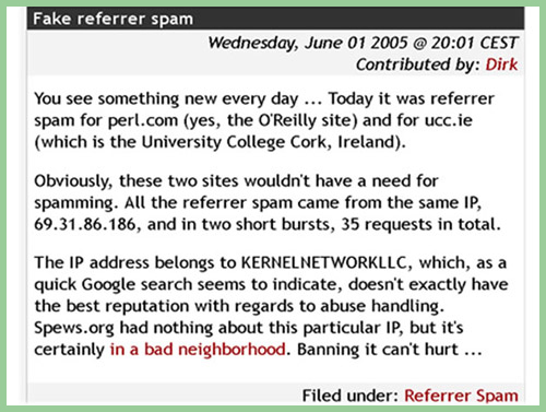 Referral spamming| preventing referrer spam for .edu and .gov links