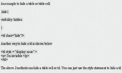 Invisible Table Cells| HTML hidden table cell| How to make a table's ...